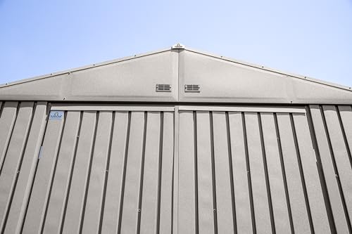 Arrow Shed Elite 8' x 6' Outdoor Lockable Steel Storage Shed Building, Cool Grey