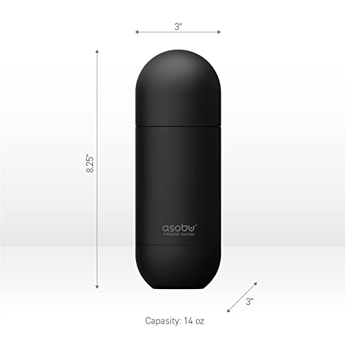 Asobu Orb Stainless Steel Double Wall Insulated Travel Water Bottle β Lid Doubles as a Cup 14 Ounce (Turquoise)