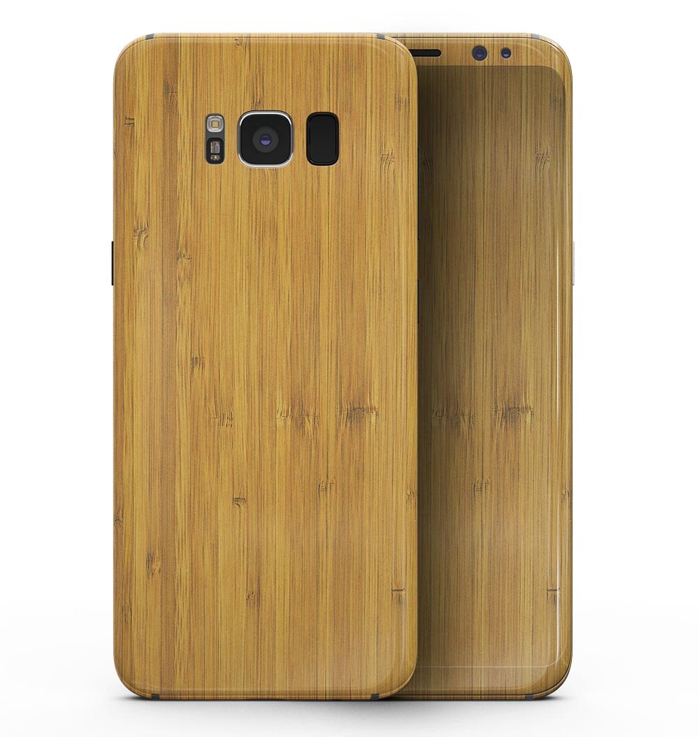 Design Skinz Design Skinz Real Light Bamboo Wood Full-Body Wrap Decal Skin-Kit for The Galaxy S8 Plus