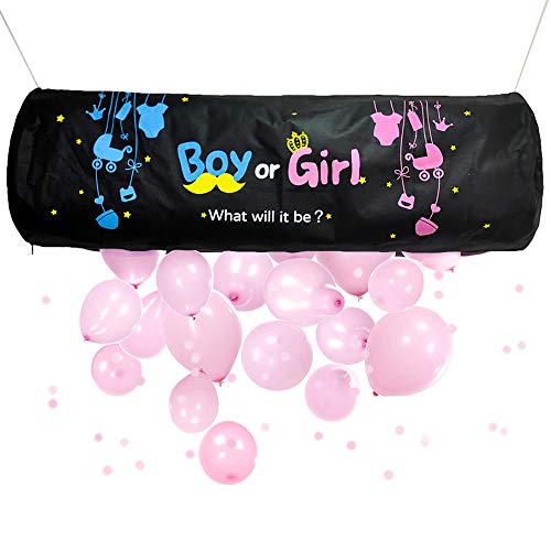 UNIIDECO Gender Reveal Balloon Drop Bag Boy or Girl What will it be? Baby Sex Reveal Pink And Blue Balloons Party Decorations Kit Supplies Favors