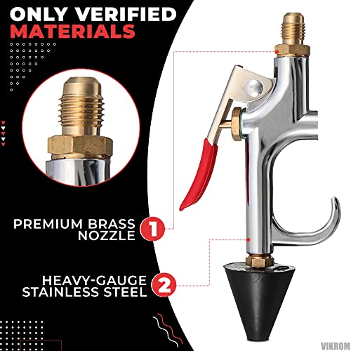 Air Compressor Hose Nozzle Heavy Duty - Air Nozzle for Air Compressor Blower Nozzle Cleaning Kit Stainless Steel Air Hose Metal Nozzle - Metal Pistol Nozzle Blow Gun for Compressor Hose Sprayer Nozzle