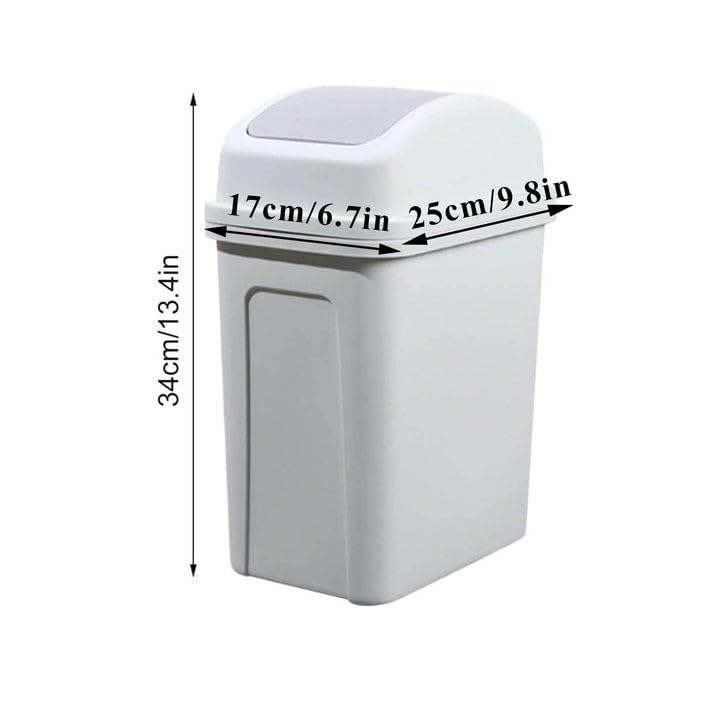 4 Gallon Trash Can with Swing Lid Creative Covered Garbage Buckets Plastic Swing Top Swing Top Can Garbage Bin Flip Sundries to Store Bucket Removable Lid for Bathroom Kitchen Bedroom (Light Pink)
