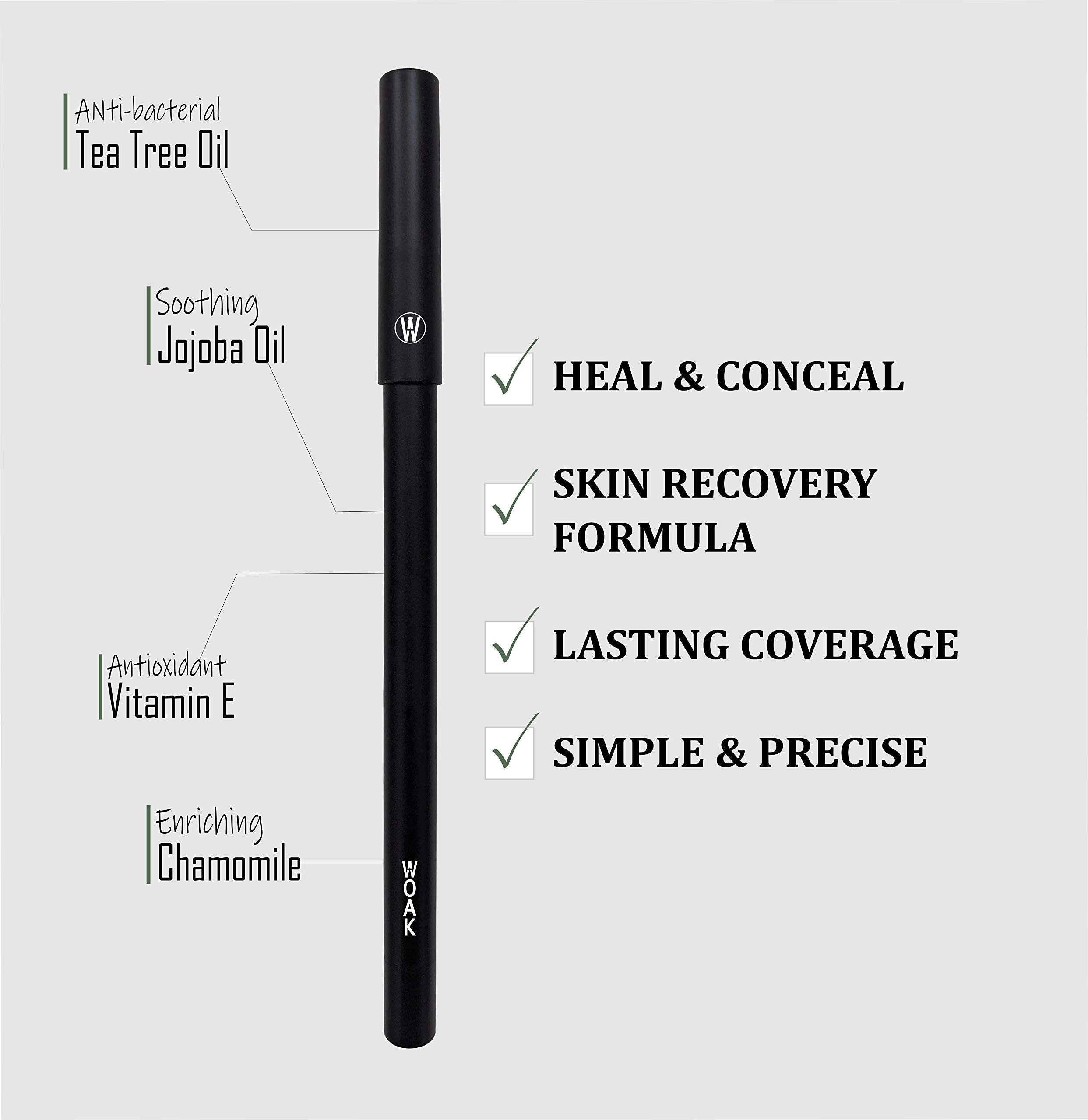 WOAK Stealth Fighter Pen - Concealer for Men – Hybrid Skin Care - Hide and Fight Blemishes (Light)