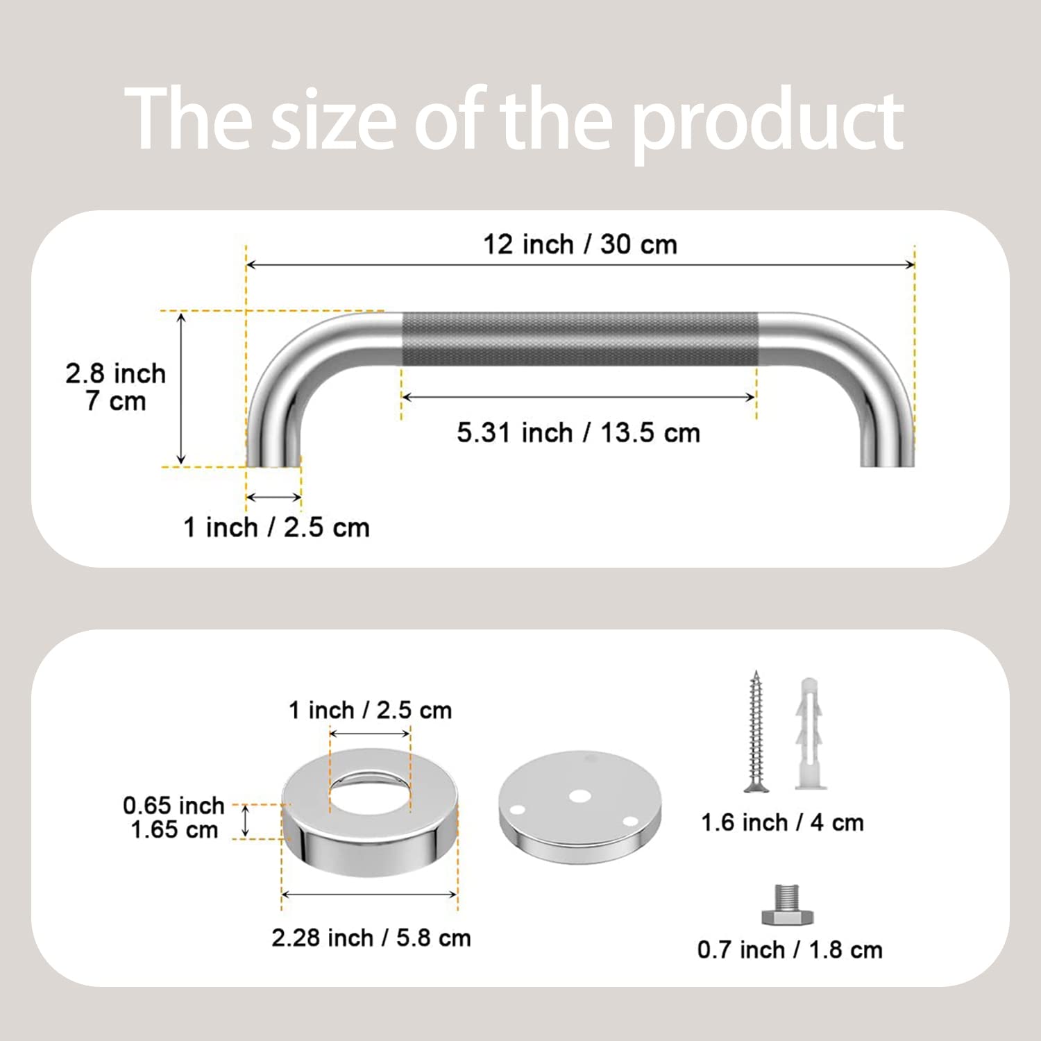 Armiika Grab Bar for Shower,Shower Grab Bars for Seniors and Handicaps, Shower Handle for Bathtubs and Showers