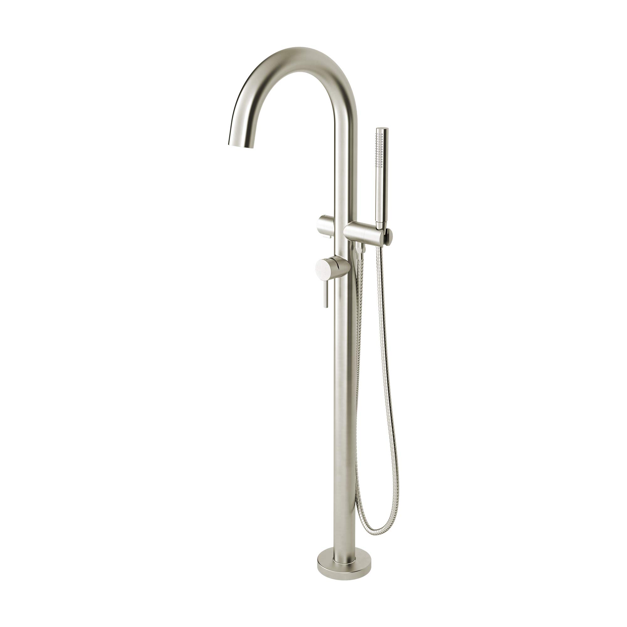 American Standard T064951.295 Contemporary Round Freestanding Tub Filler for Flash Rough-in Valve, Brushed Nickel