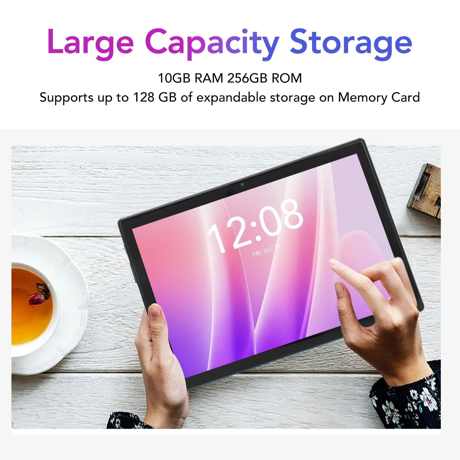 4G LTE Calling Tablet 10.1in, 10GB 256GB MTK6889 CPU Processor Android11 Computer Tablet, Full HD 3200 x 1440 Display, 8MP 13MP Dual Camera, 8800mAh Battery, 5G WiFi (Blue)