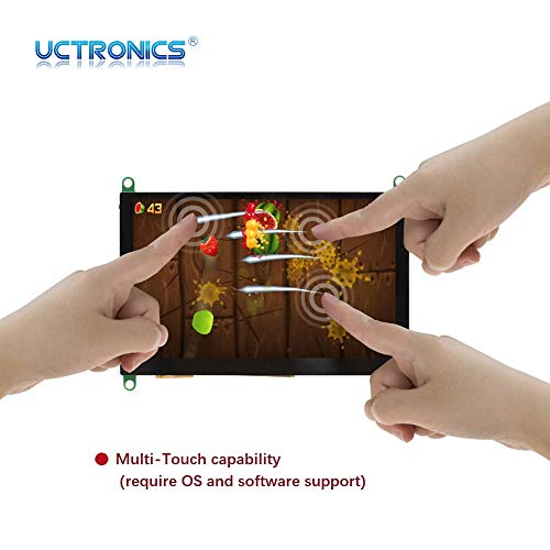 UCTRONICS 5 Inch Touchscreen for Raspberry Pi with Prop Stand, 800×480 Portable Capacitive HDMI LCD Display Monitor for Pi 4, 3 B+, Windows 10 8 7, Free Driver