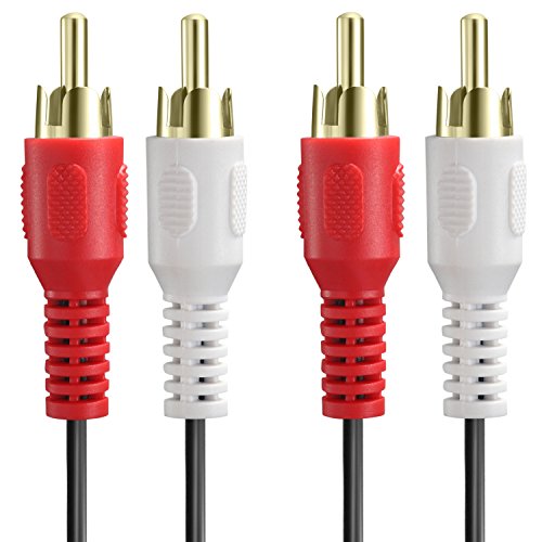 Fosmon 2-RCA Male to 2-RCA Male (6 FT), Dual 2 RCA Cable, Stereo Audio 2RCA Cord Male to Male Connector