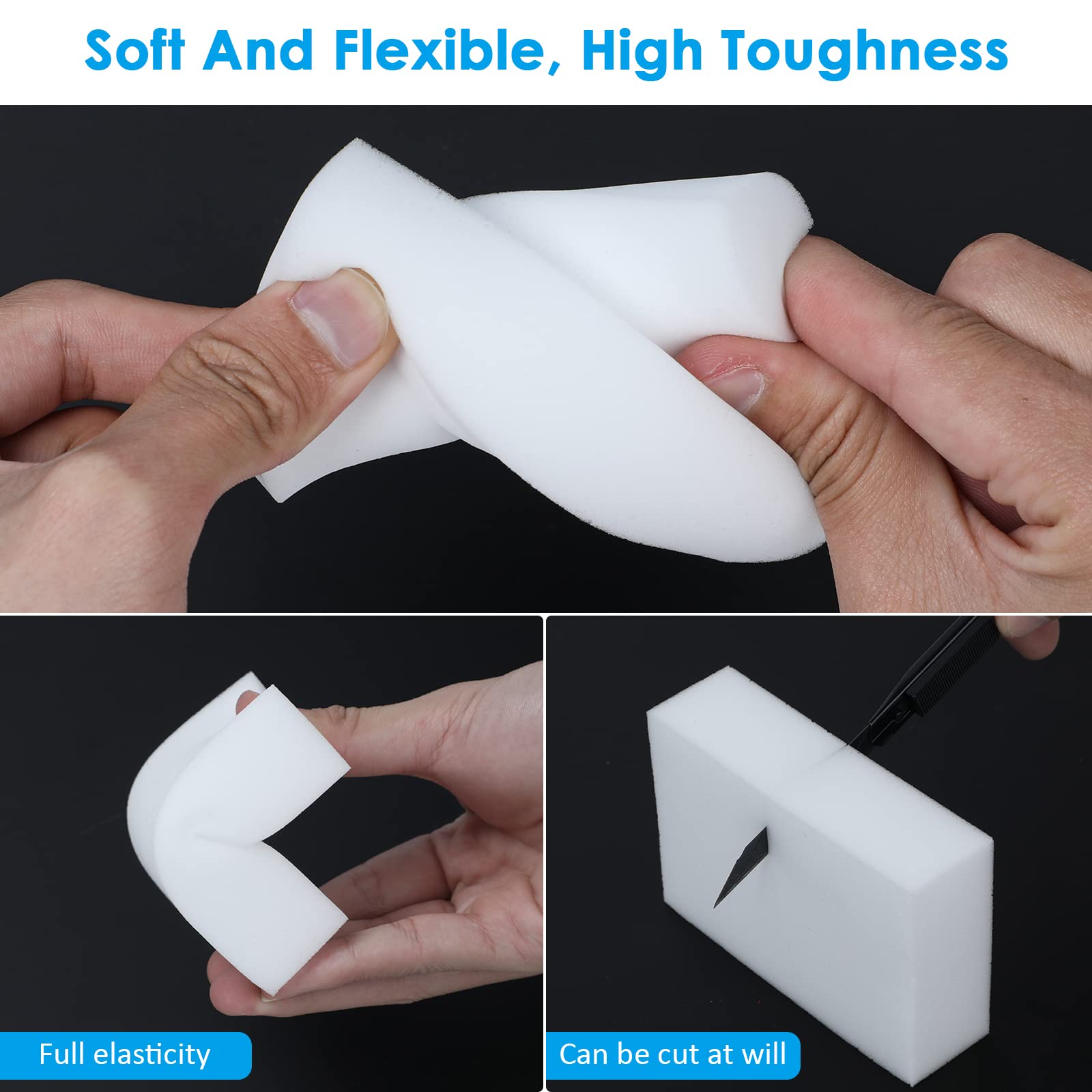 2X Density 10 Pack Magic Sponge Eraser,Extra Thick and Long Lasting Melamine Cleaning Sponges,Multi-Functional Household Cleaning Kitchen Dish Sponge for Furniture,Bathroom,Floor, Wall Cleaner (10)