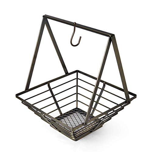 Gourmet Basics by Mikasa Rustic Basket with Banana Hook, One Size, Brass