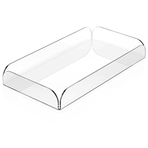 bcasa Multi-Purpose Acrylic Trays for Organizing in 5 Color Variations - Use as Elegant Bathroom Tray Organizer, Food Serving Tray, Office Desk Catchall or Decorative Lucite Tray