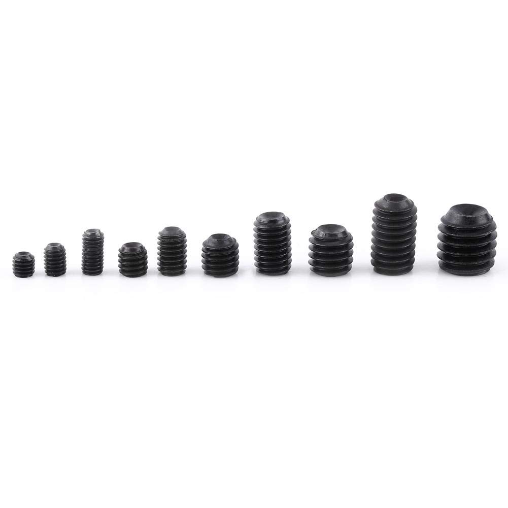 Screw Cup Assortment, Alloy Steel Hex Socket Head Grub Set Screw Cup Point Assortment Kit Insert Tools M3/M4/M5/M6/M8 200pcs with Box