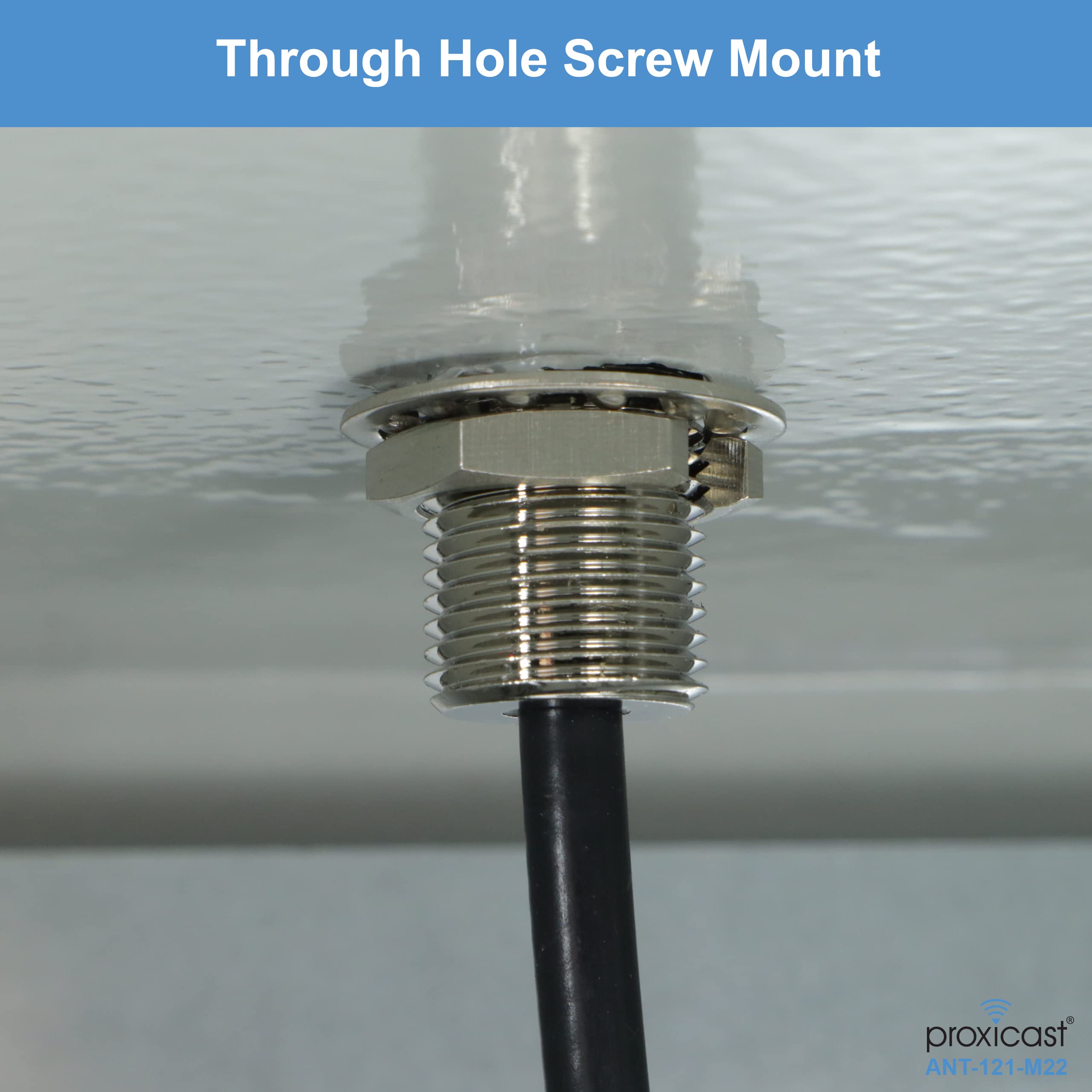 Proxicast Vandal Resistant 2x2 MIMO Low Profile 4G/5G Omni-Directional Screw Mount Antenna - 10 ft Coax Leads - for Cisco, Cradlepoint, Digi, Pepwave, Sierra Wireless and Others (ANT-121-M22)