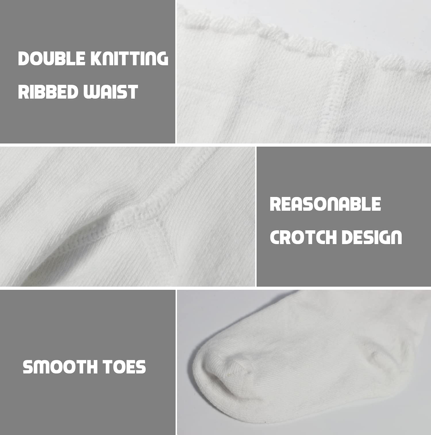 BEAR MUM Baby Girls' Seamless Organic Cotton Tights White 0-6Month