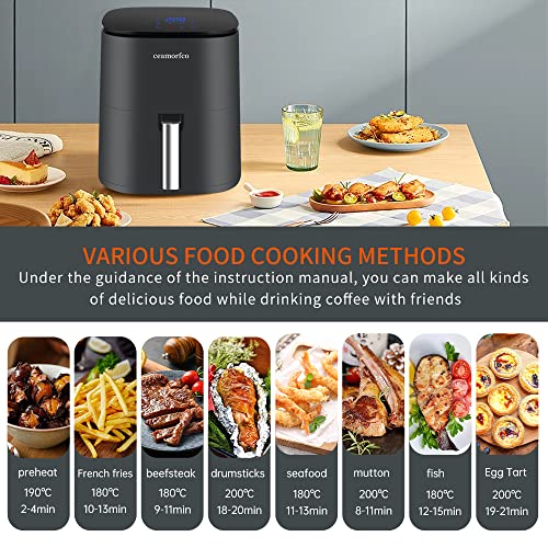 Air Fryer Oven 6 Quart Compact air fryers Oilless Oven 12-in-1 Nonstick and Dishwasher-Safe Basket, Exclusive Recipes, Tempered Glass Display, Custom