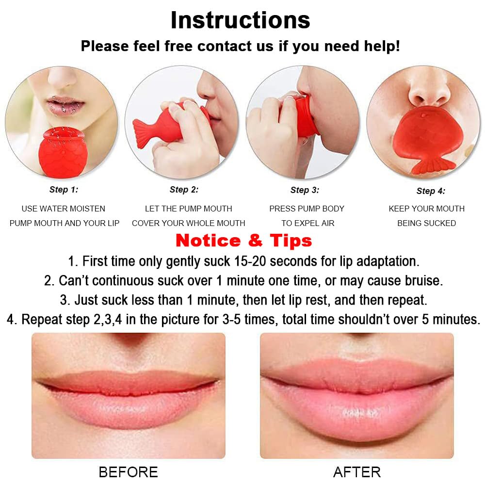 MonLiya Lips Enhancer Plumper Device Lips Silicone Fish Shape Natural Pout Mouth Tool Sexy Lip Mouth