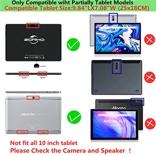 HminSen Stand Cover for Victbing 10, ZONKO 10.1,Hoozo 10, Winsing 10, Lectrus 10.1 Tablet (Black)