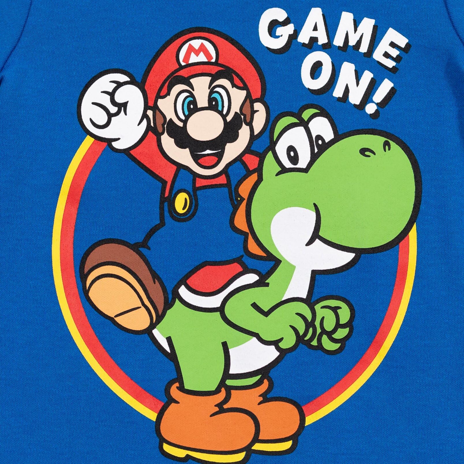 Super Mario Nintendo Mario Yoshi Infant Baby Boys Romper and Bucket Sun Hat Blue/Red 12 Months