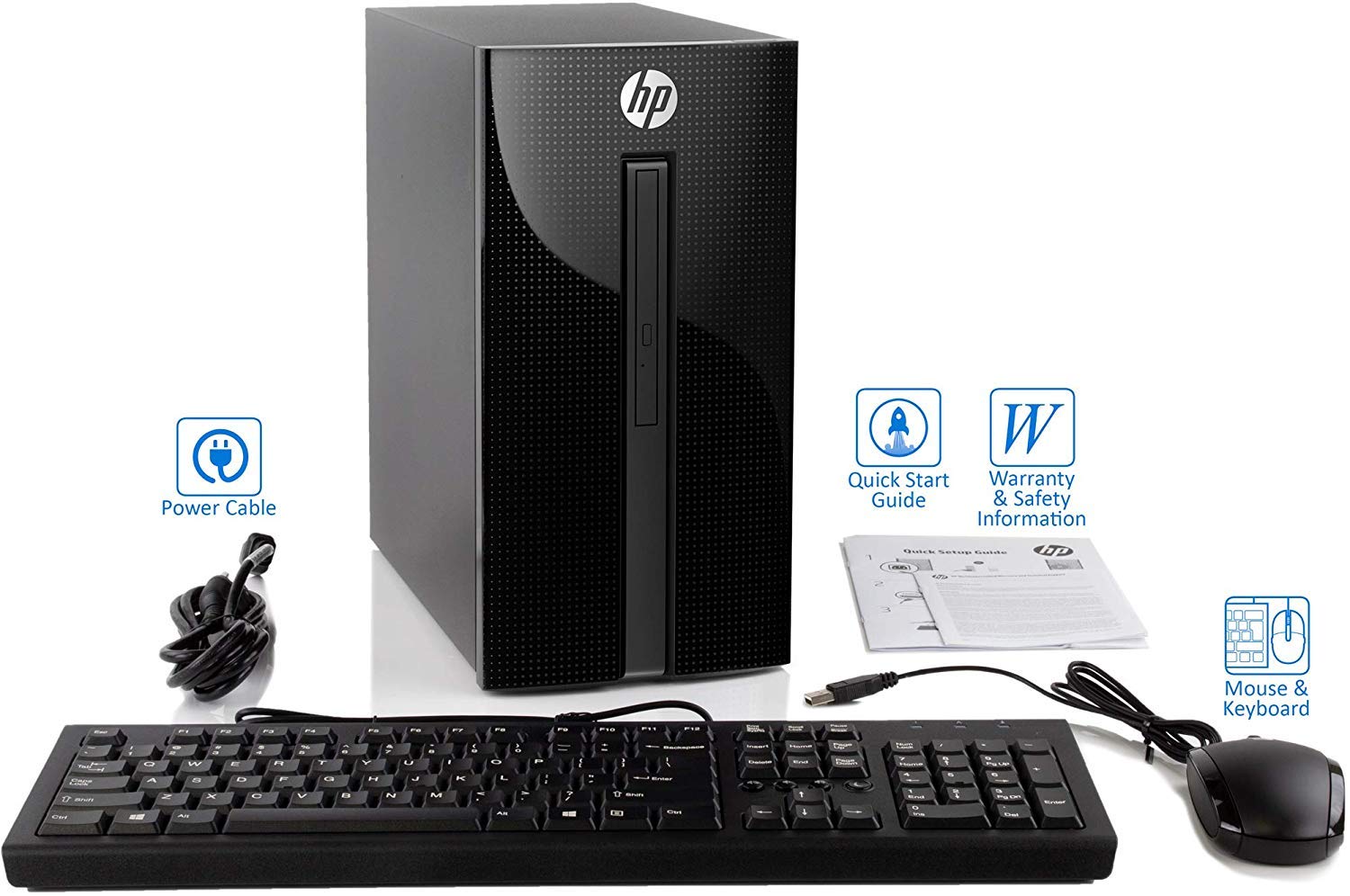HP Pavilion 460 Business Premium High Performance Desktop Computer, Intel Quad-Core i7-7700T 2.9GHz Up to 3.8GHz, 8GB DDR4, 1TB HDD, DVD Burner, Bluetooth, Wireless-AC, USB 3.0, Windows 10