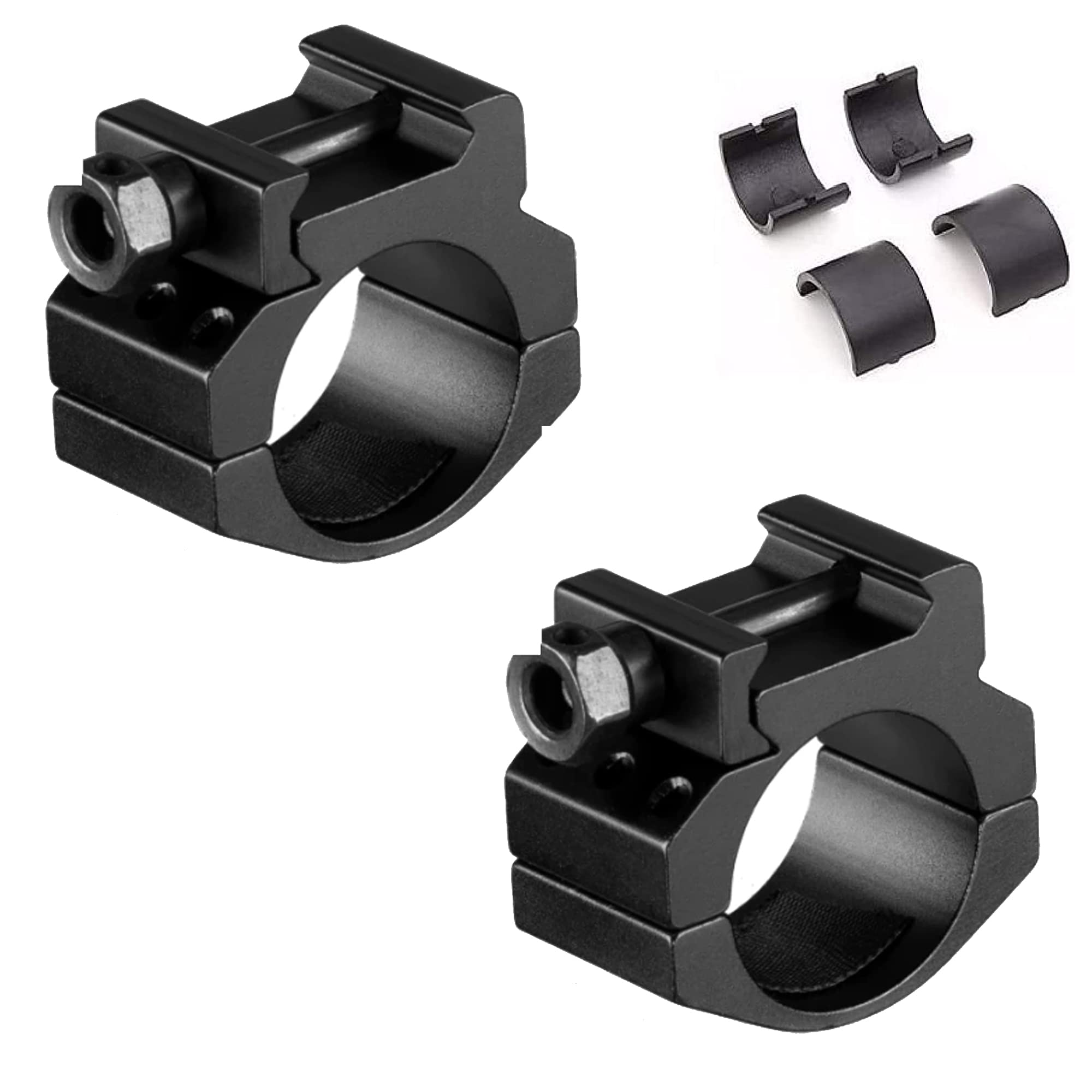 360 TACTICAL One Pair Medium Profile 30mm Comes with Spacer to Fit 25.4 mm 1 inch Ring Scope Mount fit 20mm Picatinny Rail Heavy Duty