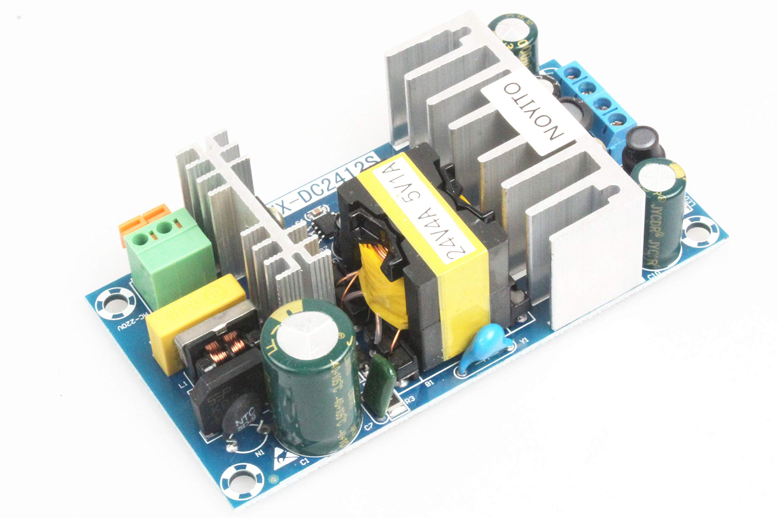 NOYITO AC to DC Isolated Power Supply Module DC 24V 4A 5V 1A Dual Output Power AC 120V (90-256V) 50-60Hz to 24V 5V 120W Industrial Power Module (Dual Output 24V 4A, 5V 1A, Blue)