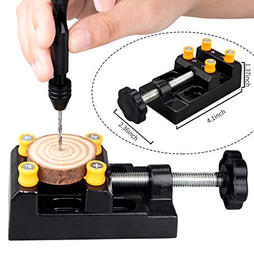 60 Pieces Micro Mini Twist Drill Bits Set with Precision Hand Pin Vise Rotary Tools for Wood,Jewelry, Plastic etc