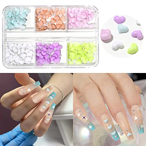 3D Love Nail Ornament 3D for Acrylic Nail Supply Nail Glamour Decoration DIY Nail Accessories Design Flat Back Letter Nail Decals (A, One Size)