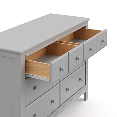 Graco Benton 6 Drawer Double Dresser (Pebble Gray) – Easy New Assembly Process, Universal Design, Durable Steel Hardware and Euro-Glide Drawers with Safety Stops, Coordinates with Any Nursery