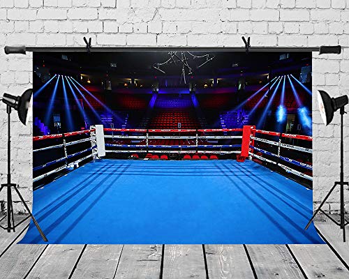 LYLYCTY 7x5ft Photography Backdrops for Boys Birthday Party Boxing Ring Backgrounds Dorm Decorations Backdrop for Men Portrait Backdrops Photo Booth Props BJZYLY6