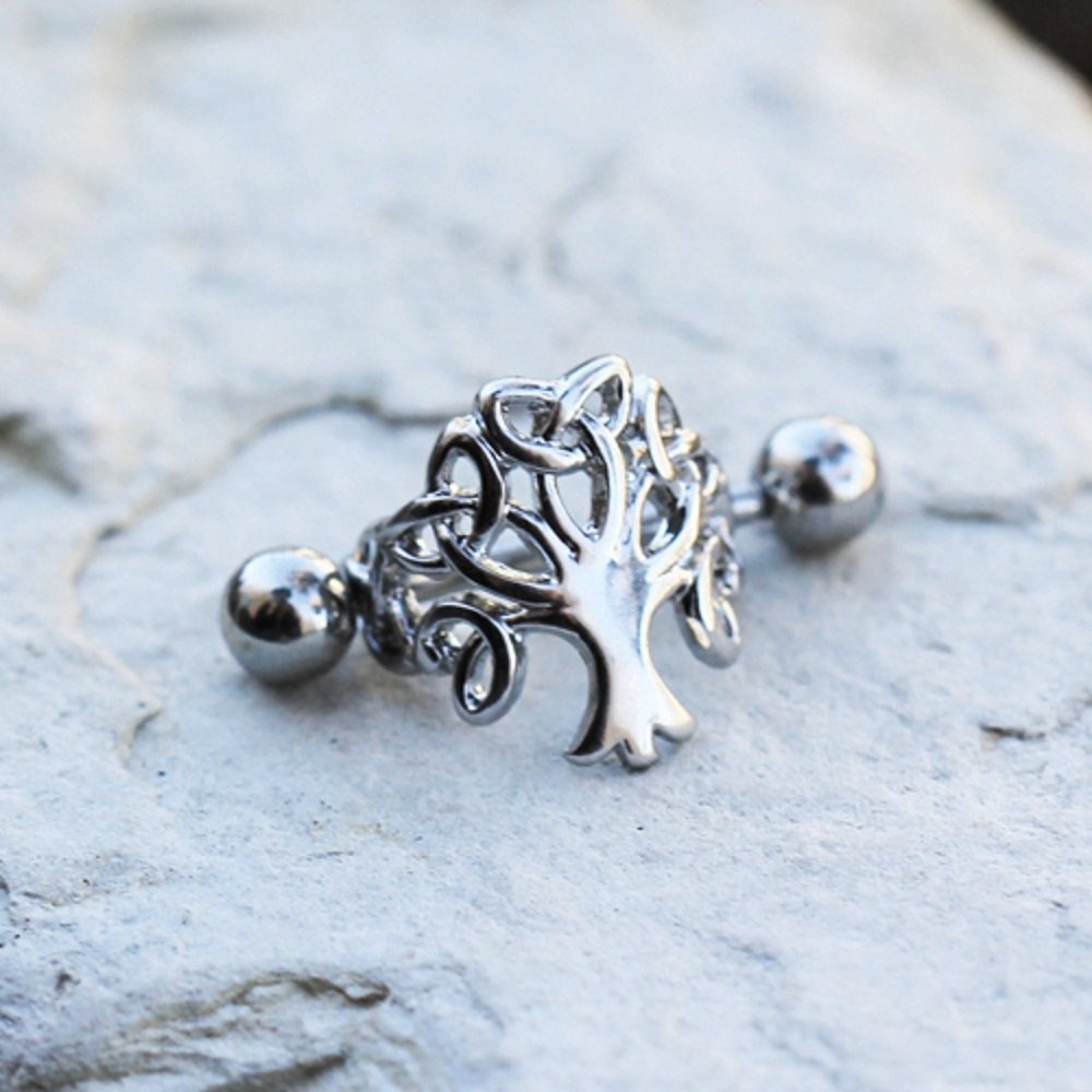 316L Stainless Steel Tree of Life WildKlass Cartilage Cuff Earring - Sold by Piece