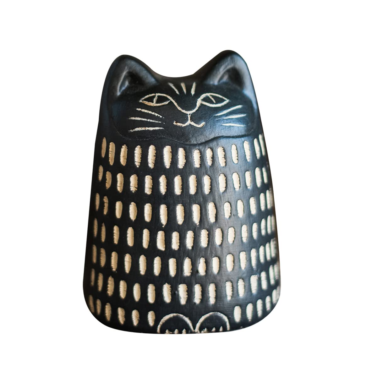 BOOMLATU Cute Cat Statue,Figurines Collectibles Garden Sculpture Home Room Decorations (Black)