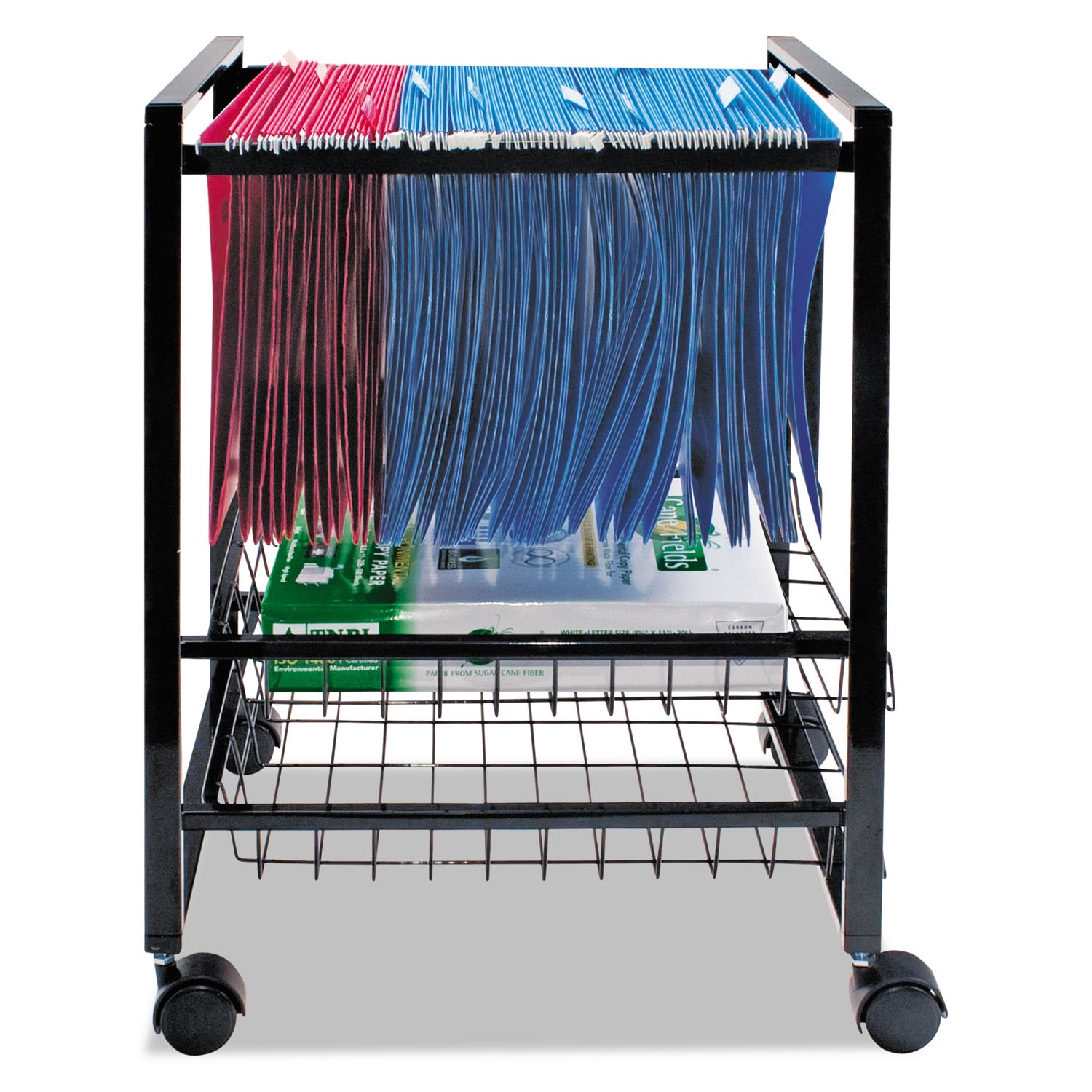 Advantus Letter-Size Mobile File Cart, 19 1/2"H x 16"W x 13"D, Black