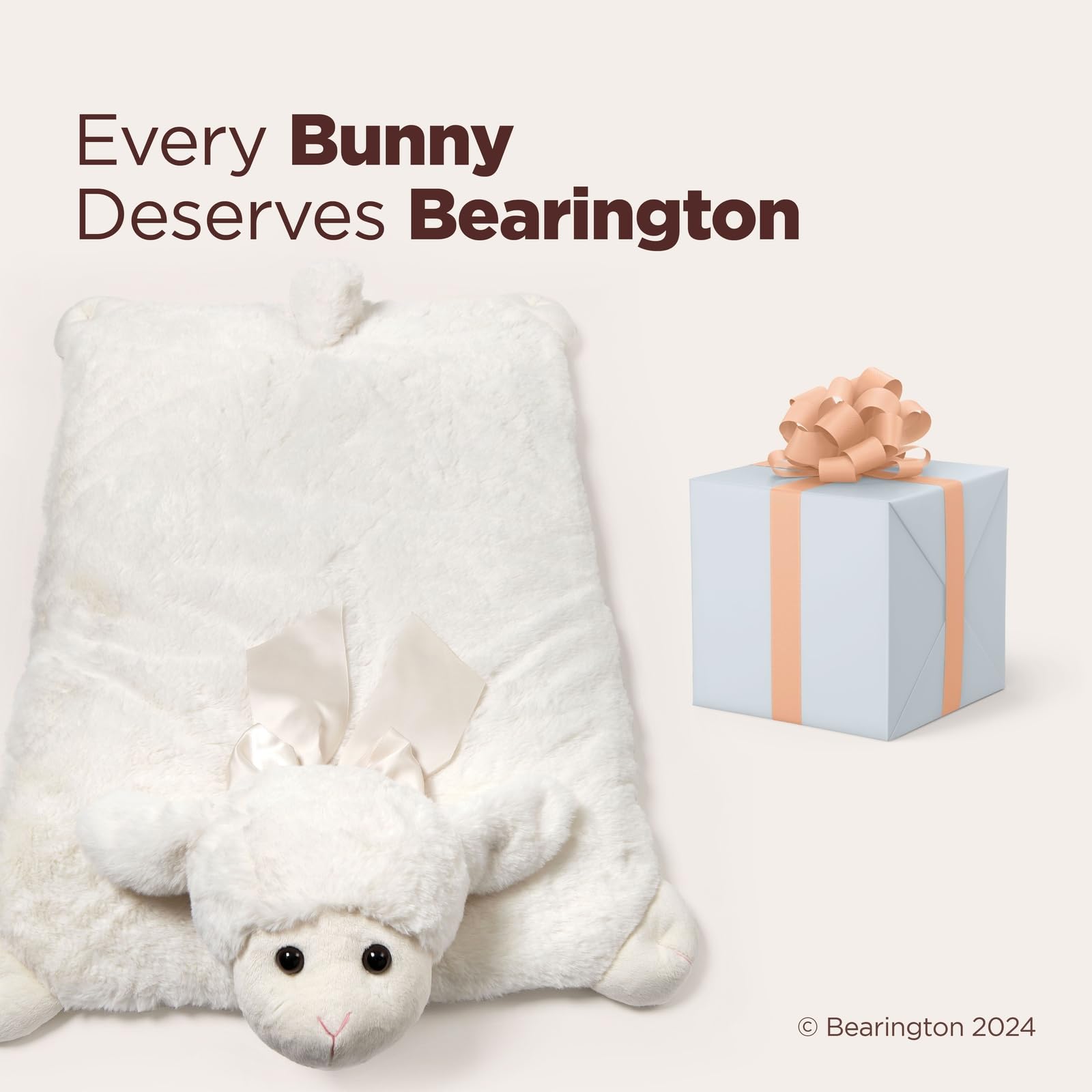 Bearington Baby Lamby Plush Animal Tummy Time Mat
