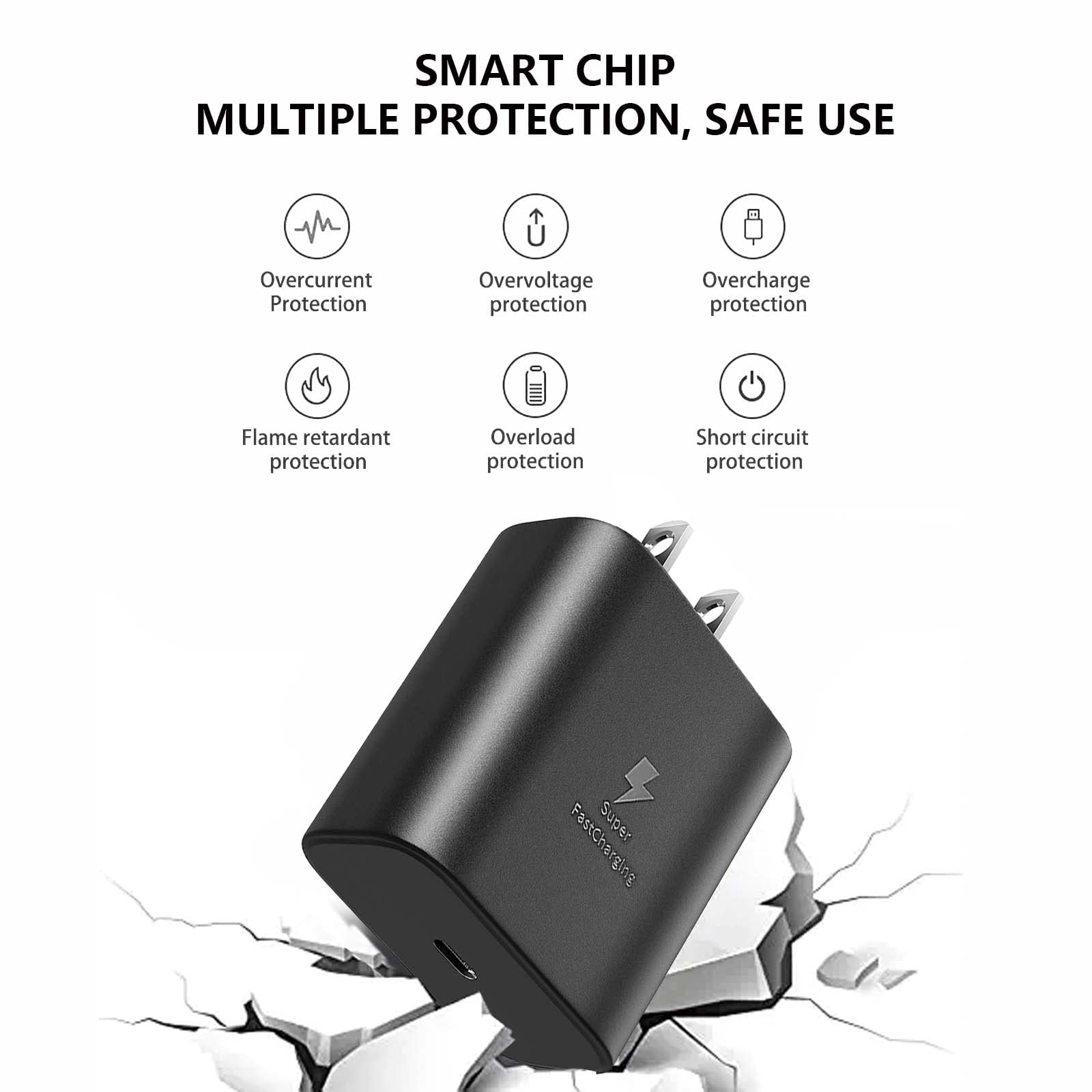 45W Samsung Fast Wall Charger Type C, USB C Phone Charger Charging Cable for Samsung Galaxy S23 Ultra/S23/S23+/S22 Ultra/S22/S21/S20, Galaxy Tab S8/S8 Ultra/Galaxy Z Fold 4/Z Flip 4/Z Fold 3