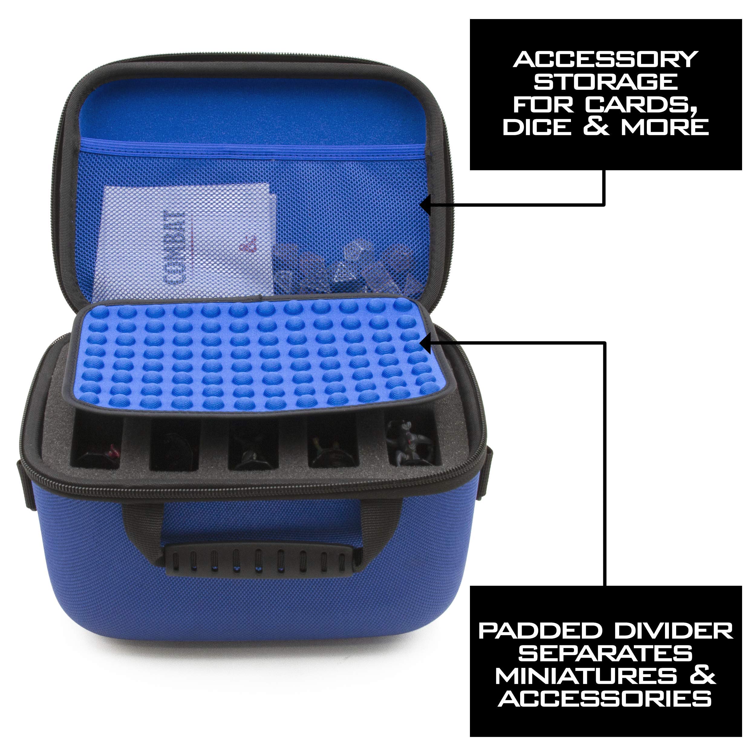 CASEMATIX Miniature Storage Hard Shell Figure Case - 30 Slot Figurine Minature Carrying Case with Adjustable Strap and Accessory Storage Compatible with Warhammer 40k, DnD and More!