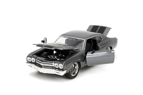 Jada 1970 Chevrolet Chevelle SS Gray Metallic with Black Stripes Fast & Furious (2009) Movie Fast & Furious Series 1/24 Diecast Model Car