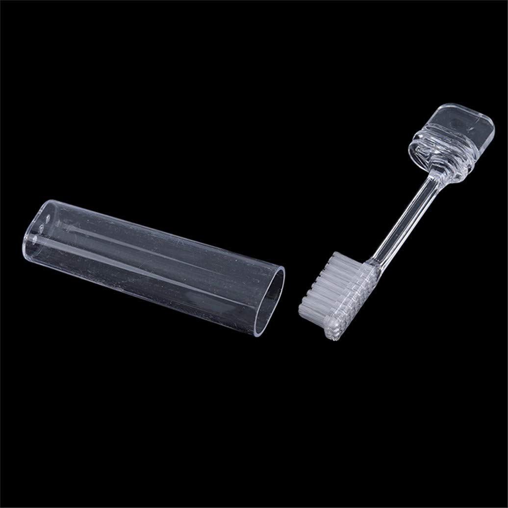 Kshcf Folding Toothbrush Plastic Transparent Portable Outdoor Travel Camping Foldable Teethbrush Soft Hair Solid Color Tooth Brush