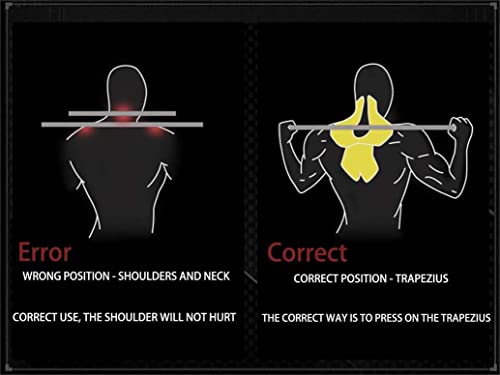 Barbell Pad Hip Thrust Pad Squat Pad Barbell Cushion BNR Foam Sponge High Density Rebound for Squat,Lunge,Weight Lifting Comfort Protection of Shoulders,Neck,Back,Crotch Suitable for Gym Standard Olympic Barbell Black