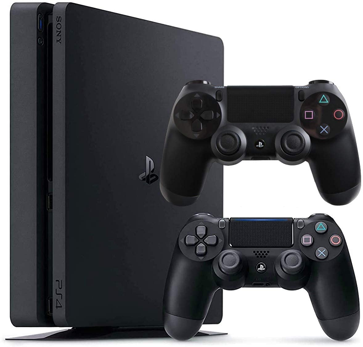 ATAZUA Playstation 4 Slim 1TB Console Bundle with Extra DualShock 4 Wireless Controller Jet Black, TWE HDMI Cable
