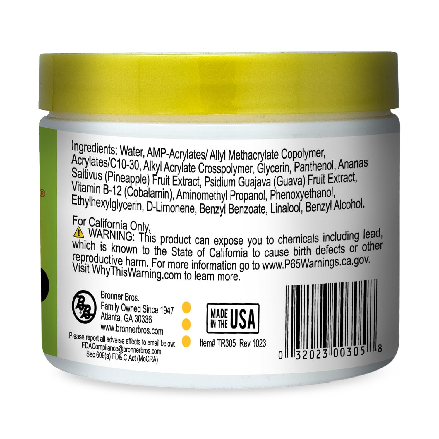 Bronner Bros Tropical Roots Firm Locking Gel - Loc & Twist Gel Ideal for Braids, Twists & Locs with Pineapple & Guava Extracts, Vitamins B5 & B12 - Strong Hold, Non-Flaking, Moisture & Shine - 6oz