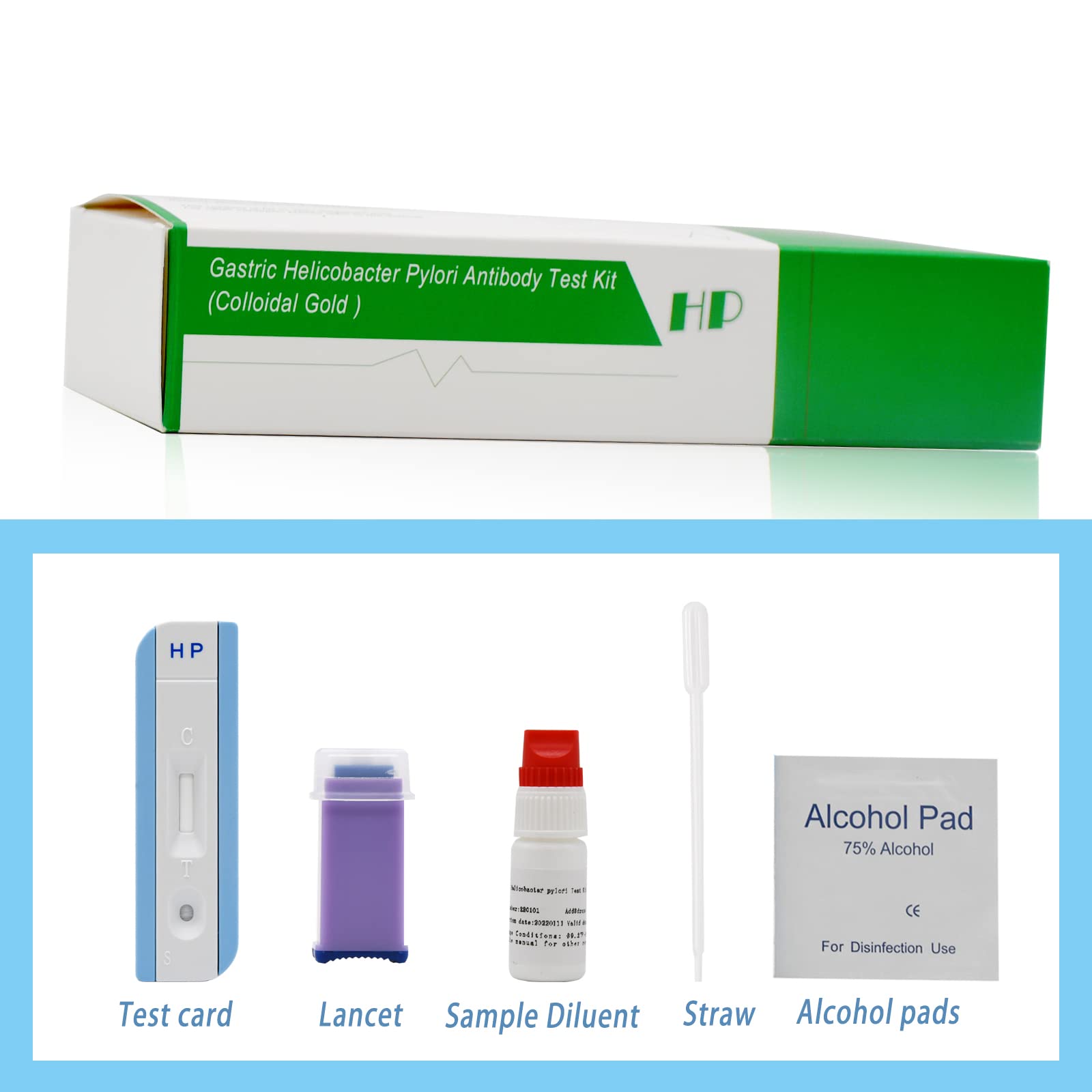 4 Tests Helicobacter Detection at Home Detection kit Self-Test at Home, Results in 10-15 Minutes, No Need to Go to The LaboratoryV