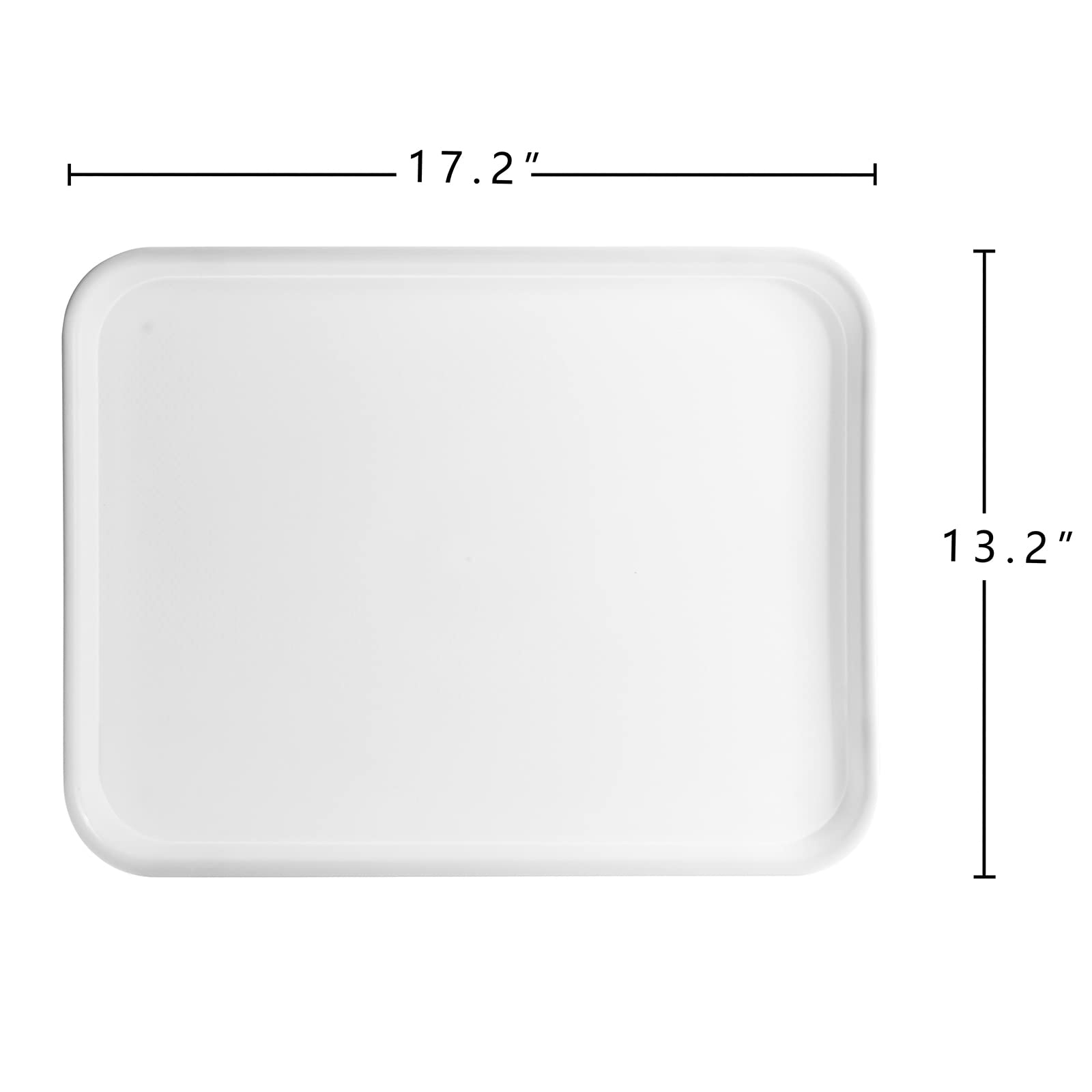 Aebeky Plastic Cafeteria Trays,Fast Food Serving Trays,13"X17",Set of 6(White)