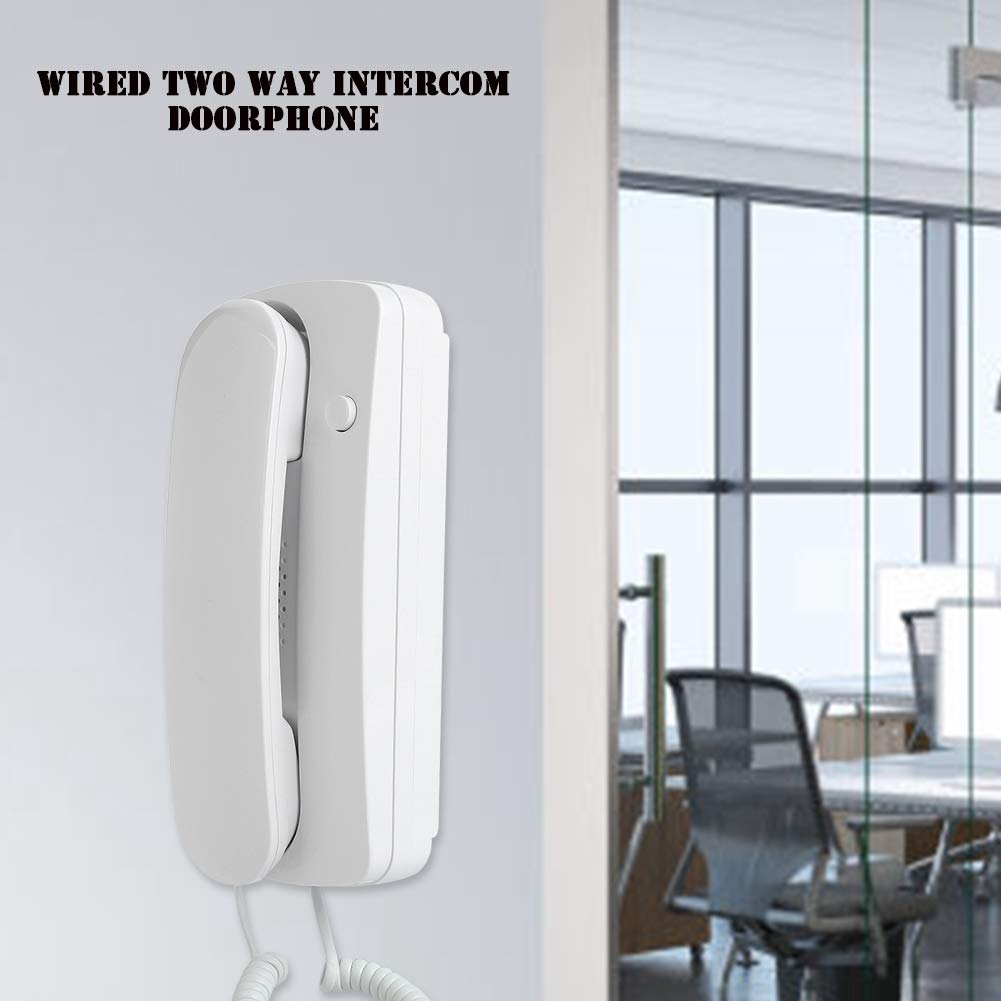Intercom Phone, WallMounted Intercom System, 2 Way NonVisual Interphone, Wired Home Intercom System, Ideal for Office Department Store