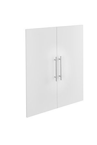 ClosetMaid SuiteSymphony Wood Closet Set, Add On Accessory, Modern Style For Storage, Clothes, Units, Pure White/Satin Nickel, 25-Inch Door Pair