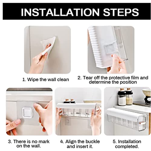 AODGHC Punch-Free Multi-Functional Storage Box, 1 Piece Clear Wall Mounted Drawer Organizer Underwear Socks Seasoning Storage Box with Adjustable Compartment for Closet Kitche (White)