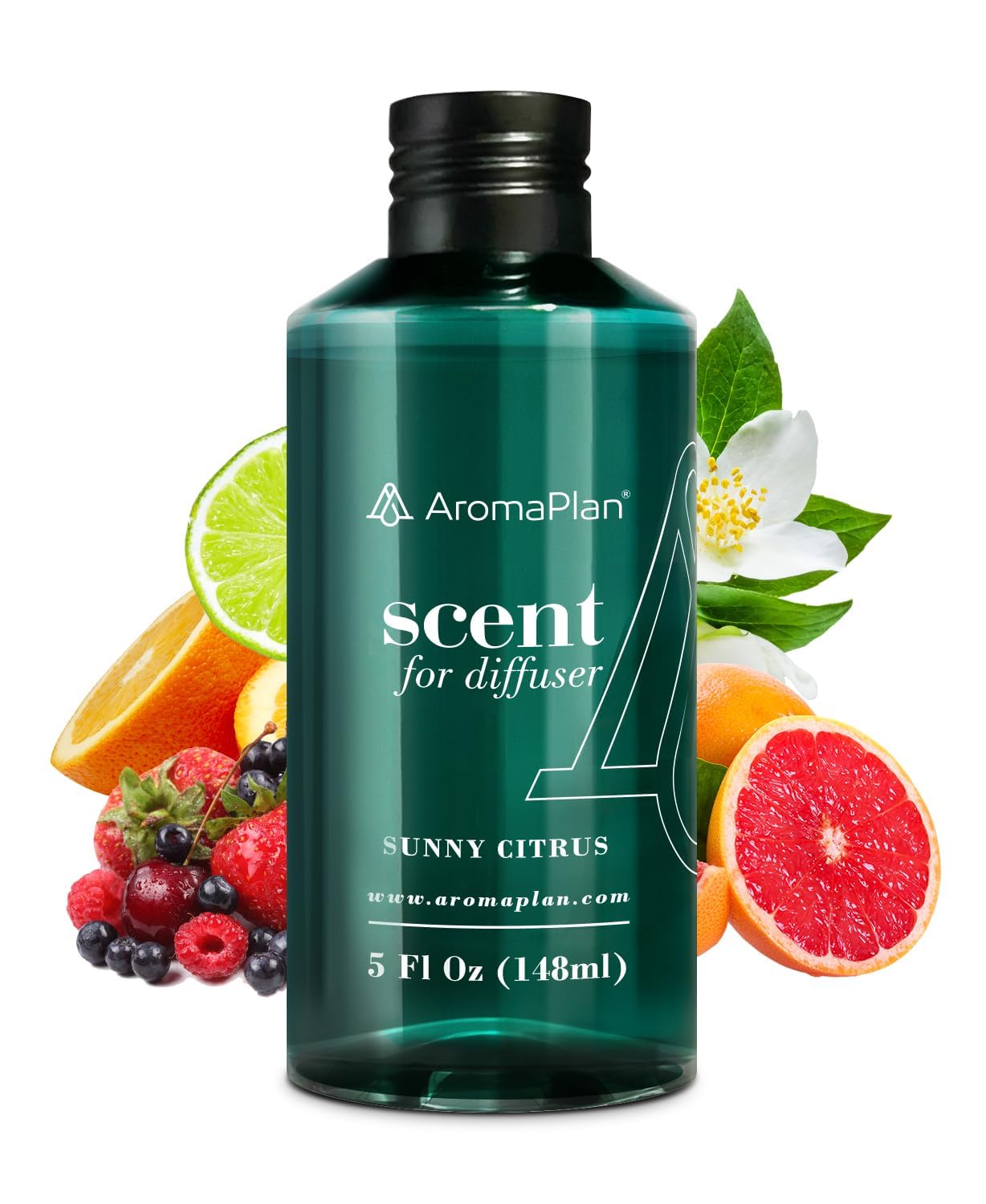 Aromaplan Hotel Scents Sunny Citrus 5 Fl Oz (148ml), Home Luxury Aroma & Hotel Diffuser Oil- Hotel Diffuser Oil for Aromatherapy- USA Made, Bigger Bottle, Bolder Aroma & Longer Lasting