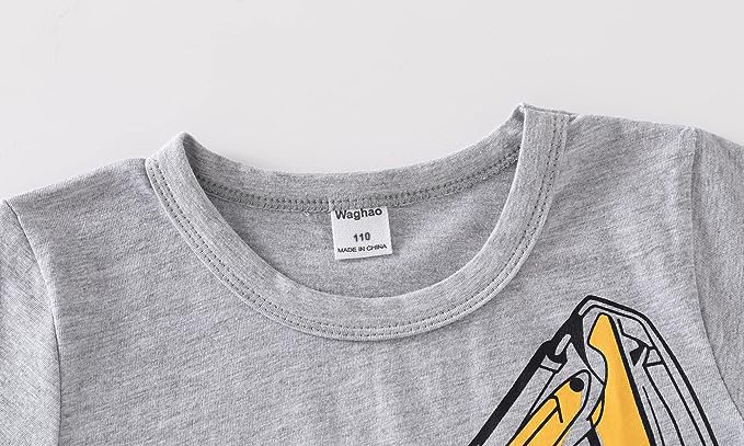 M RACLE Little Boys Toddler Short Sleeve Tee T Shirt(Excavator,4T)