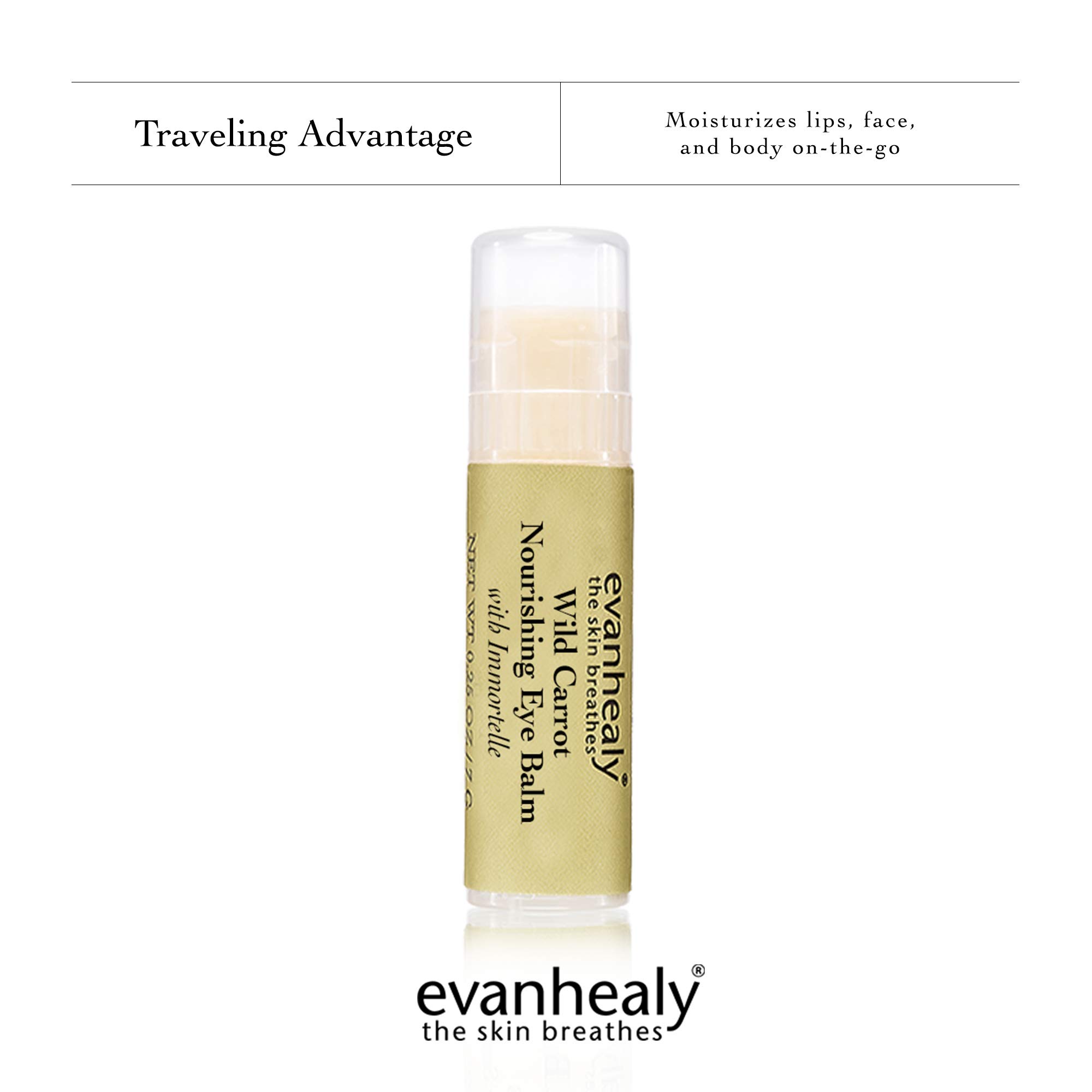evanhealy Wild Carrot Immortelle Eye Balm | Organic Travel Moisturizer Stick | Hydrating Balm to Brighten Skin Around Eyes, Face, & Body | On the Go Moisturizer