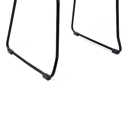Armen Living Shasta Modern Outdoor Patio Metal and Rope Stackable Accent Dining Chair, Set of 2, Black