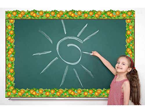 65.6ft Sunflower Bulletin Board Borders Straight Rolled Border Trim Decoration for School Classroom Offices Blackboards Drawing Boards Desks Windows Doors